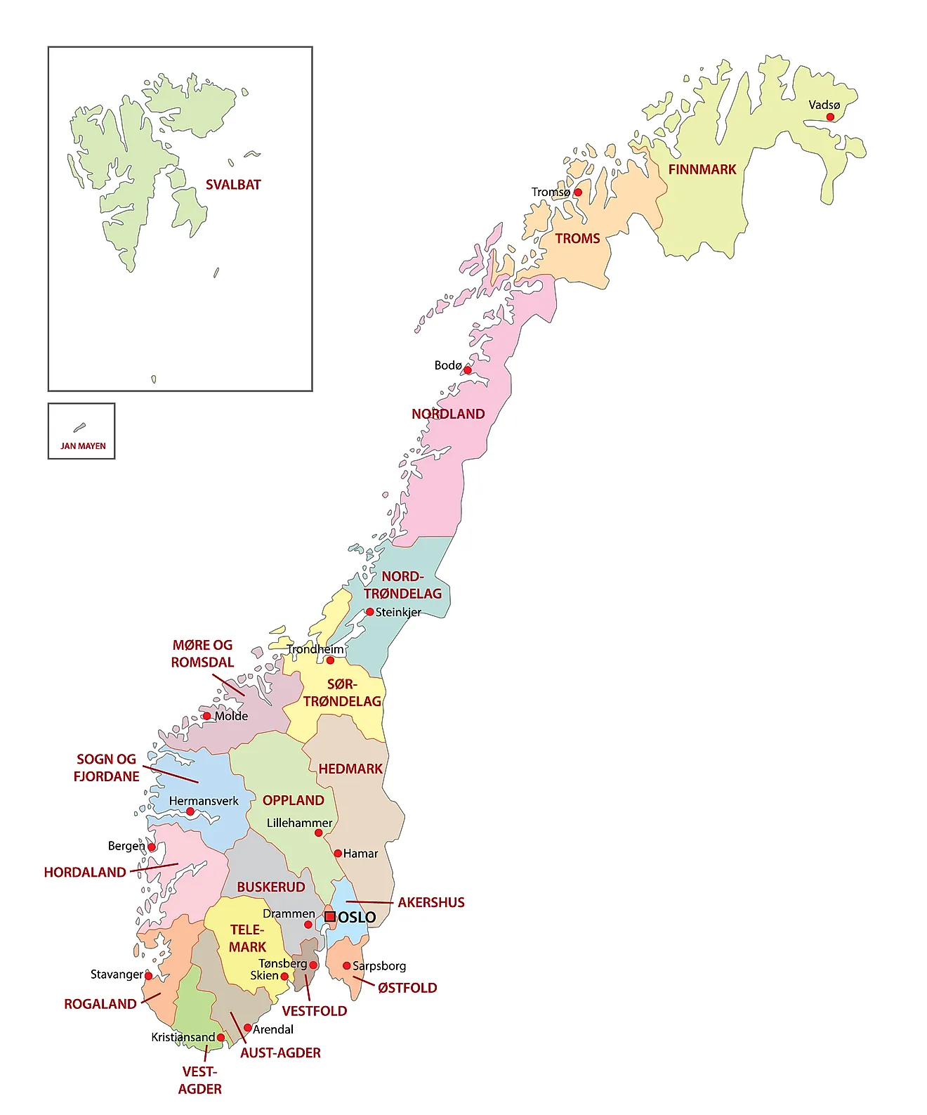Noruega mapa - Noruega